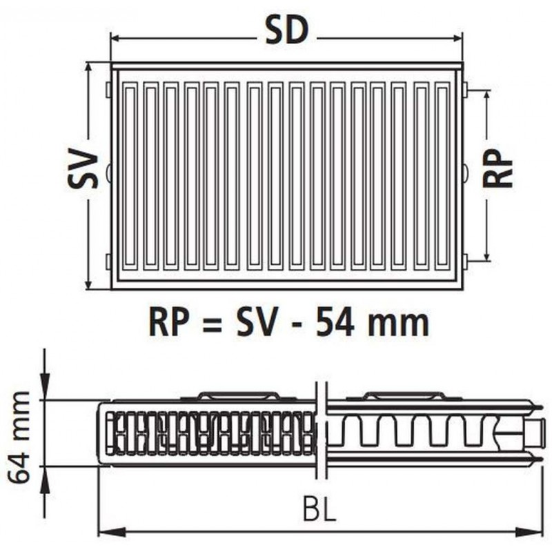 Kermi Therm X2 Profil-K Kompaktheizkörperr 12 500 / 2000 FK0120520